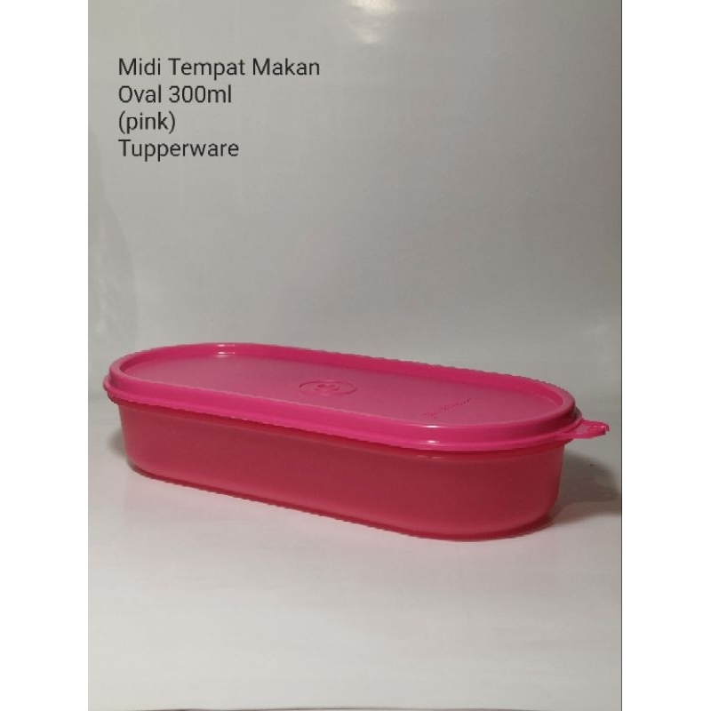 Jual Midi tempat makan oval 300 ml (pink) Tupperware | Shopee Indonesia