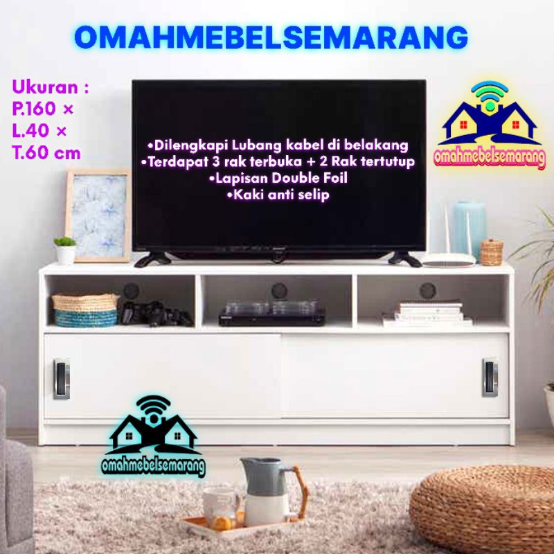 Jual Meja rak pintu sliding 160 TV VEXANA buffet minimalis audio video ...