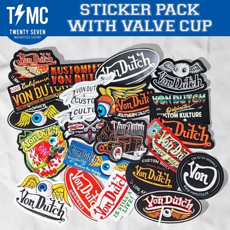 Jual Stiker / sticker pack motoran von vondutch 7pcs + 2 valve cup ...
