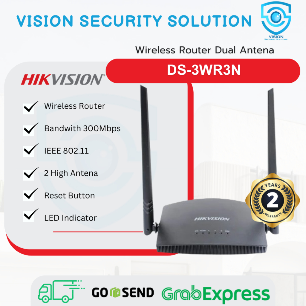 Jual Wireless Router Hikvision DS-3WR3N 300mbps Dual Antenna | Shopee ...