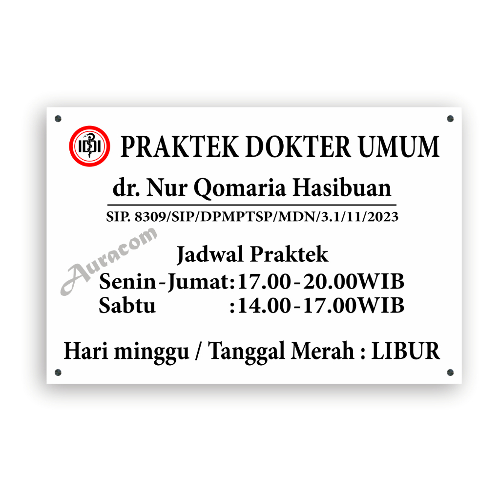 Jual Papan Praktek Dokter Ukuran 60 x 90 cm | Shopee Indonesia