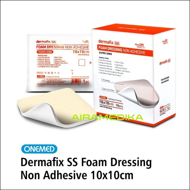 Jual Dermafix SS Foam Dressing Non Adhesive 10 x 10cm Onemed / Foam ...