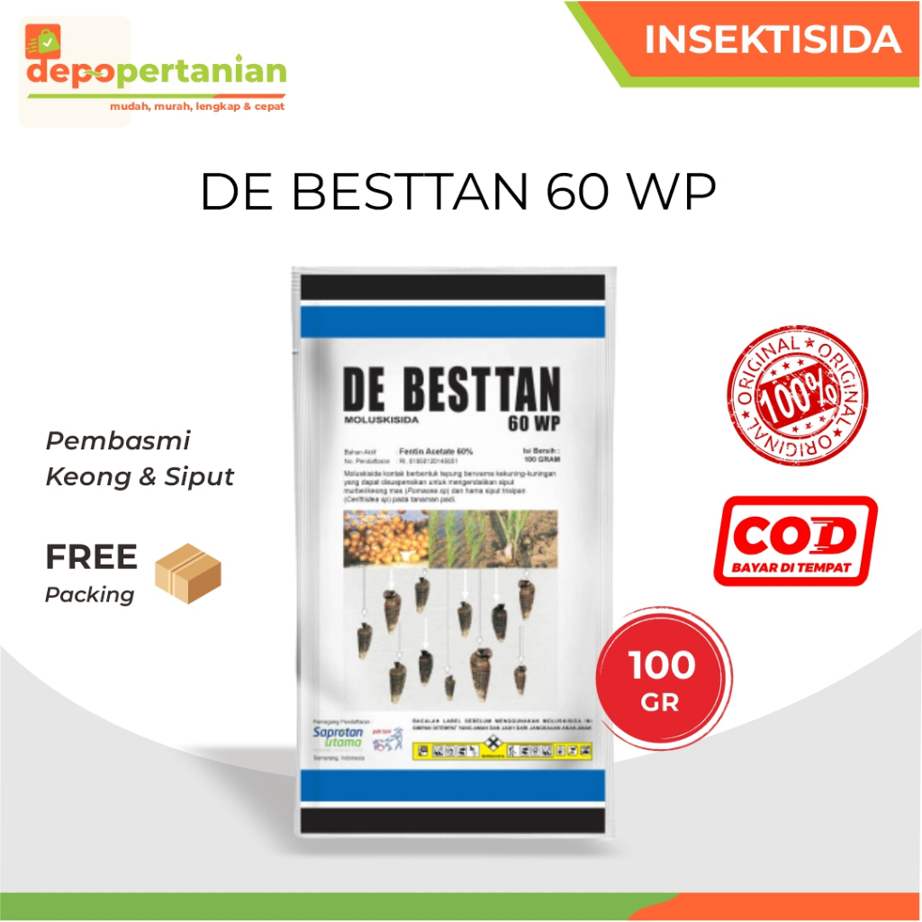 Jual Depo Pertanian - De Besttan 60WP 100 Gram Moluskisida Obat Racun ...