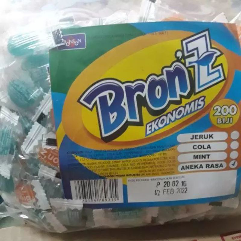 Jual permen BRON'Z 1 pack isi 200 biji BRON'Z brons aneka rasa bronson ...