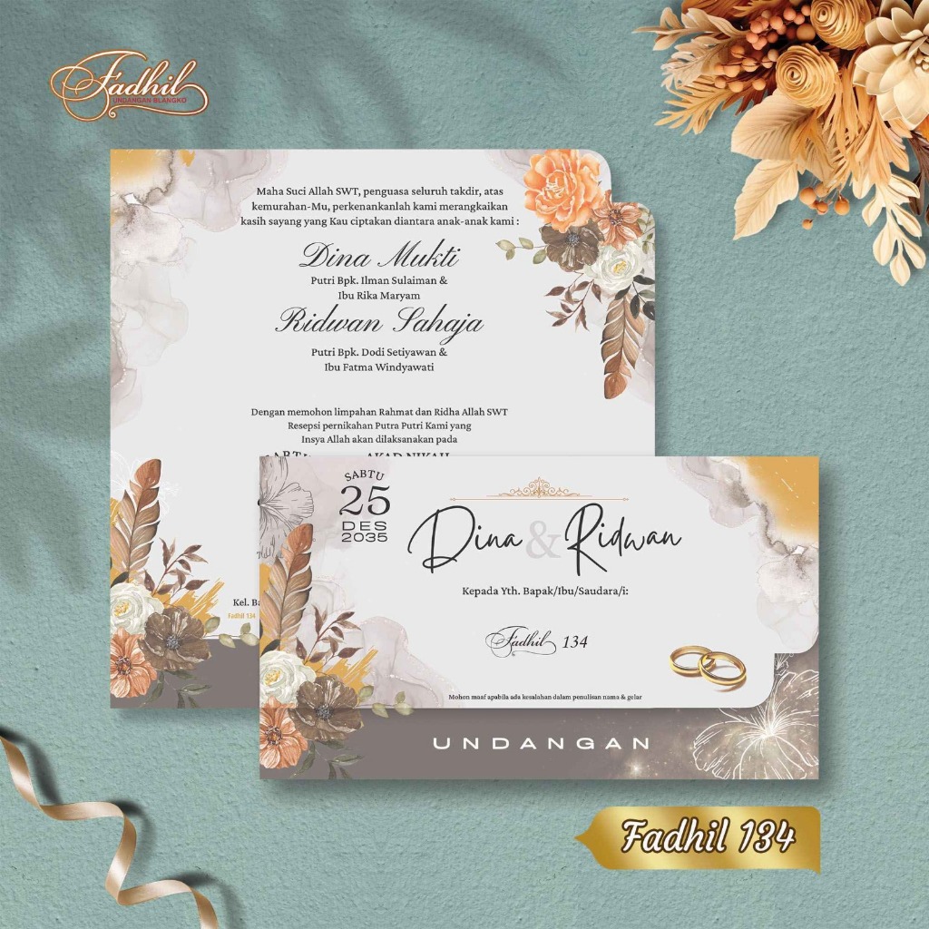 Jual Fadhil 134 Cetak Kertas Undangan Pernikahan atau Undangan Nikah ...