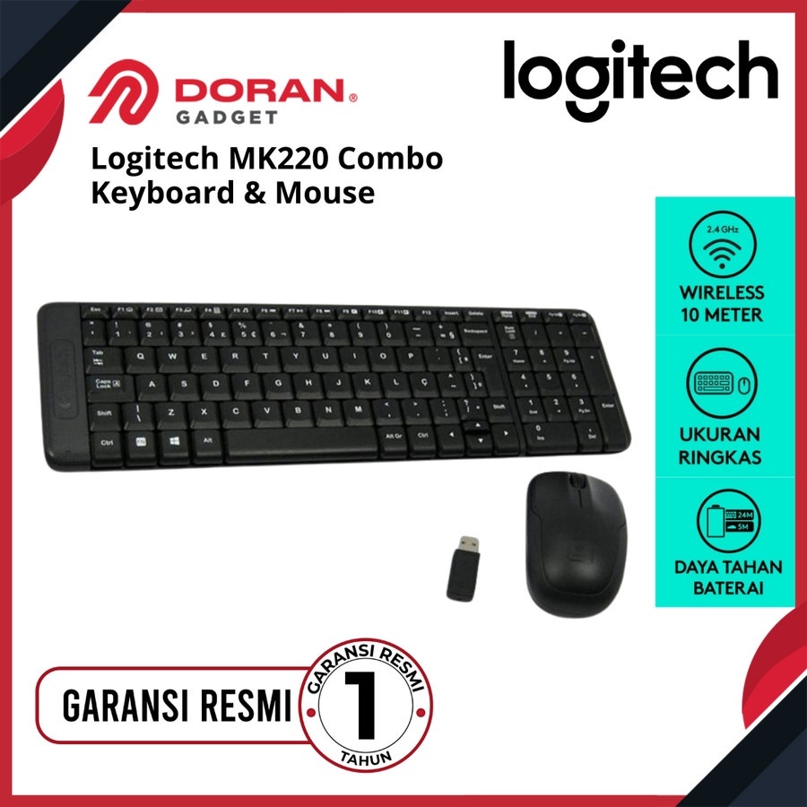 Jual Logitech Mk220 Wireless Keyboard And Mouse Combo Space Saving Wireless Combo Garansi