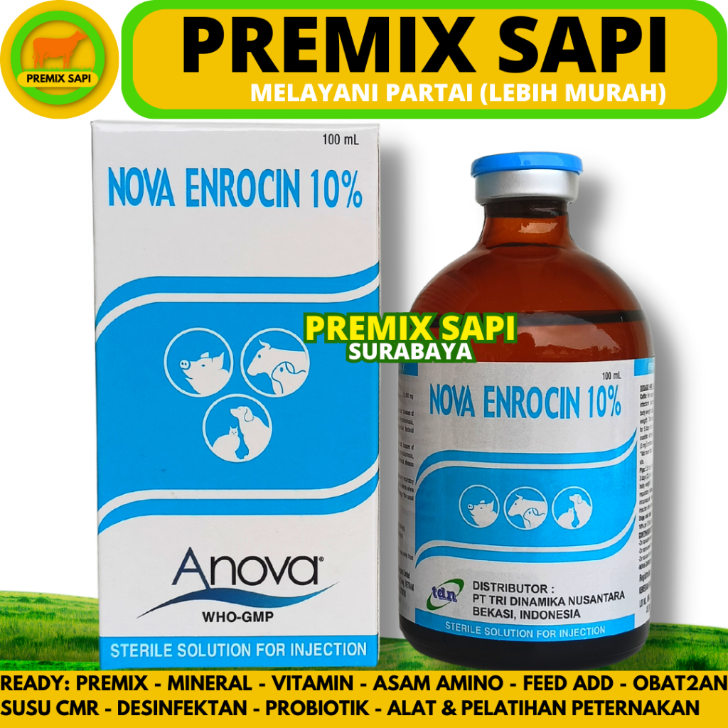Jual NOVA ENROCIN 10% 100ML - Obat Antibiotik Pernafasan & Pencernaan ...