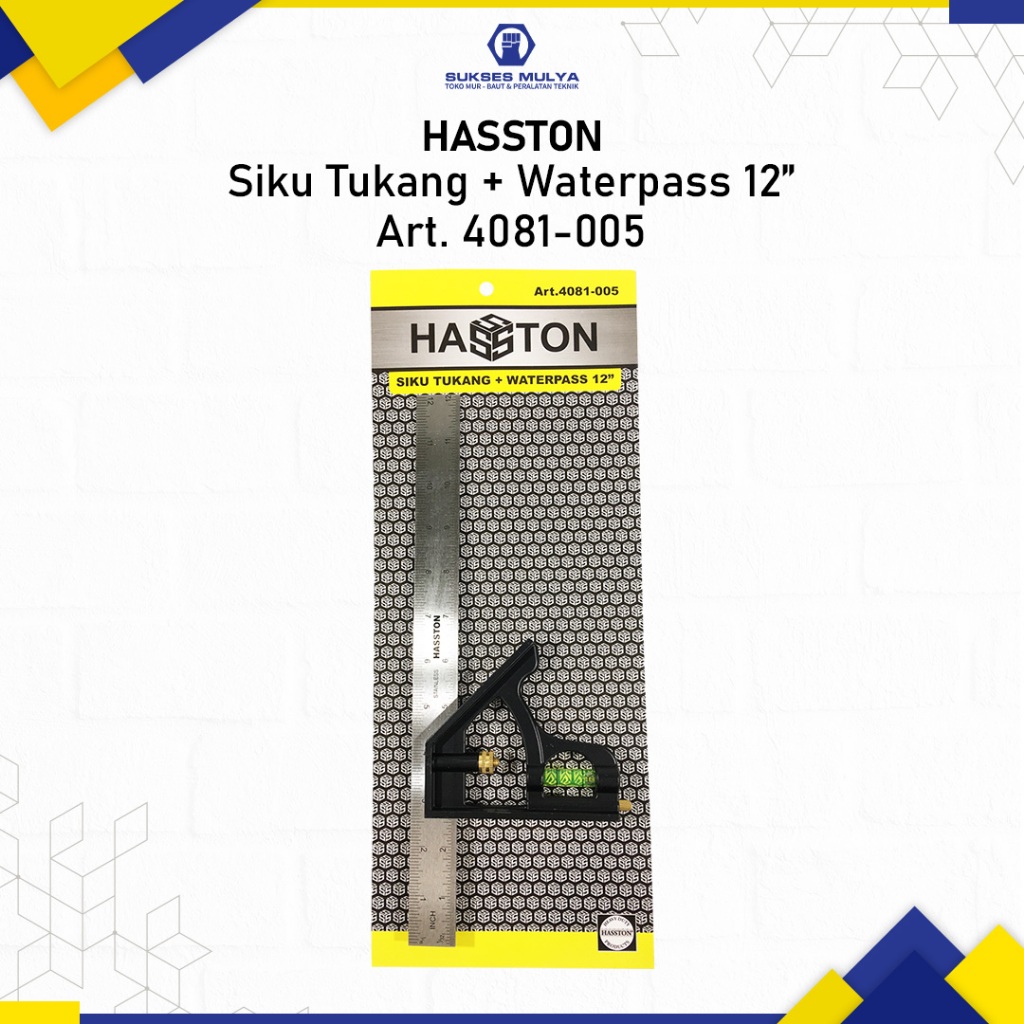 Jual PROHEX HASSTON Siku Tukang + Waterpass 12 inch Kombiansi Siku ...