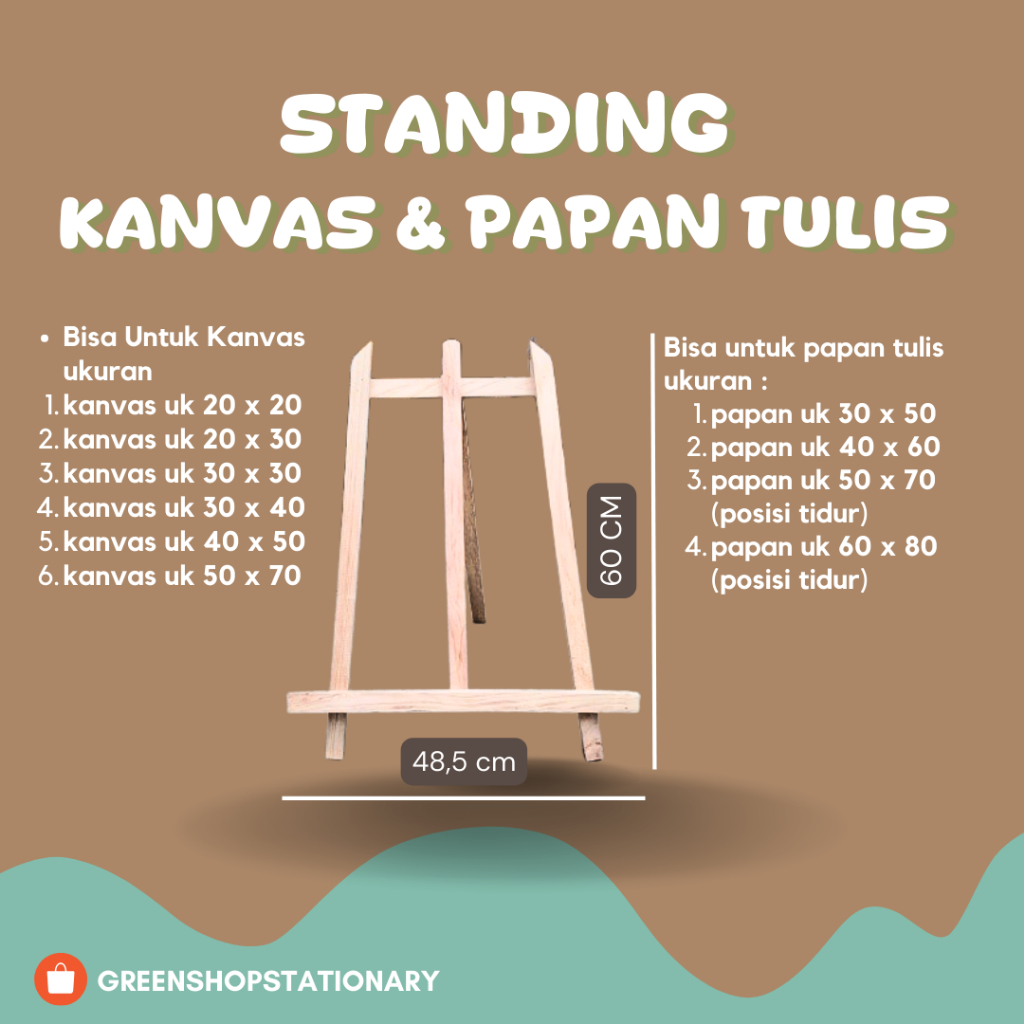 Jual STANDING KAYU UNTUK KANVAS/ PAPAN TULIS STANDING ENGSEL TRINITY ...