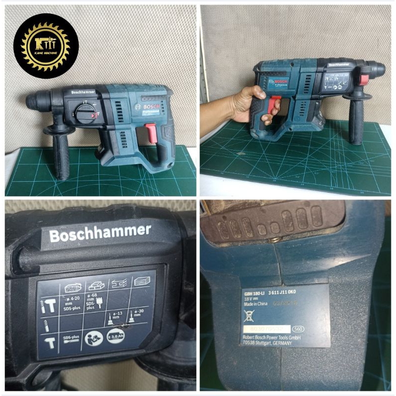 Jual mesin bor bobok baterai BOSCH GBH180-Li GBH 180 Li cordless rotary ...