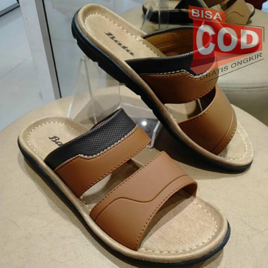 Jual Bata Sandal Pria Slip On Salvador Brown - 8714360 SENDAL JEPIT ...