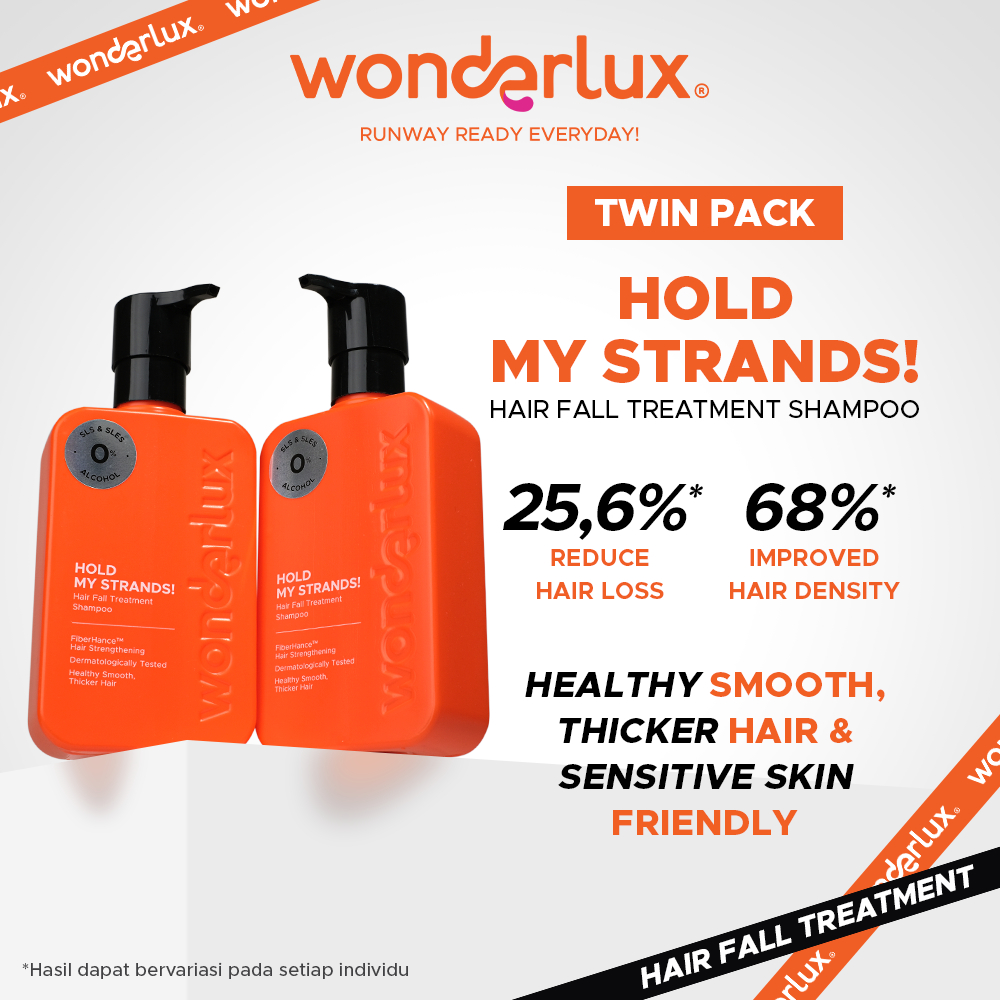 Jual [Twin Pack] Wonderlux Hold My Strands! Shampoo Hair Fall Treatment ...