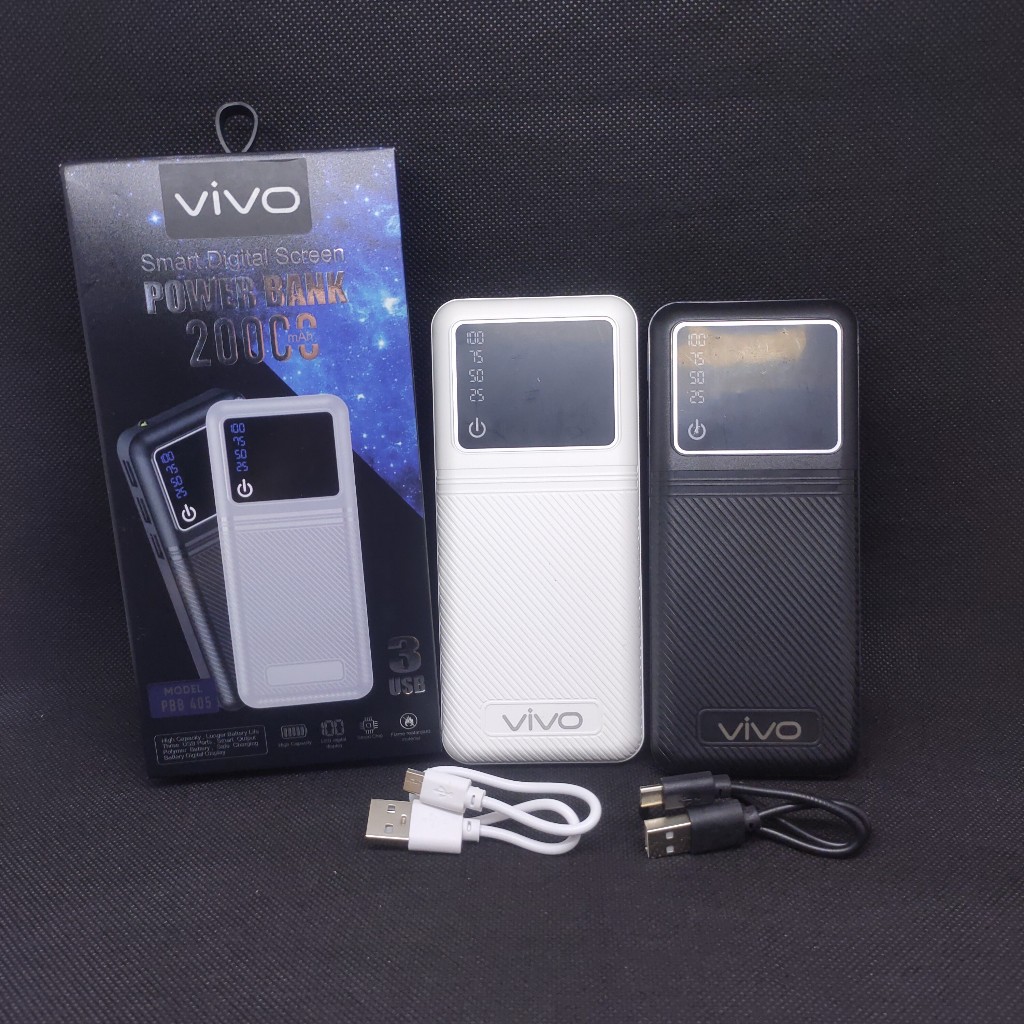 Jual VIVO Power Bank 20000 mAh / Power Bank 3 USB / Smart Digital ...