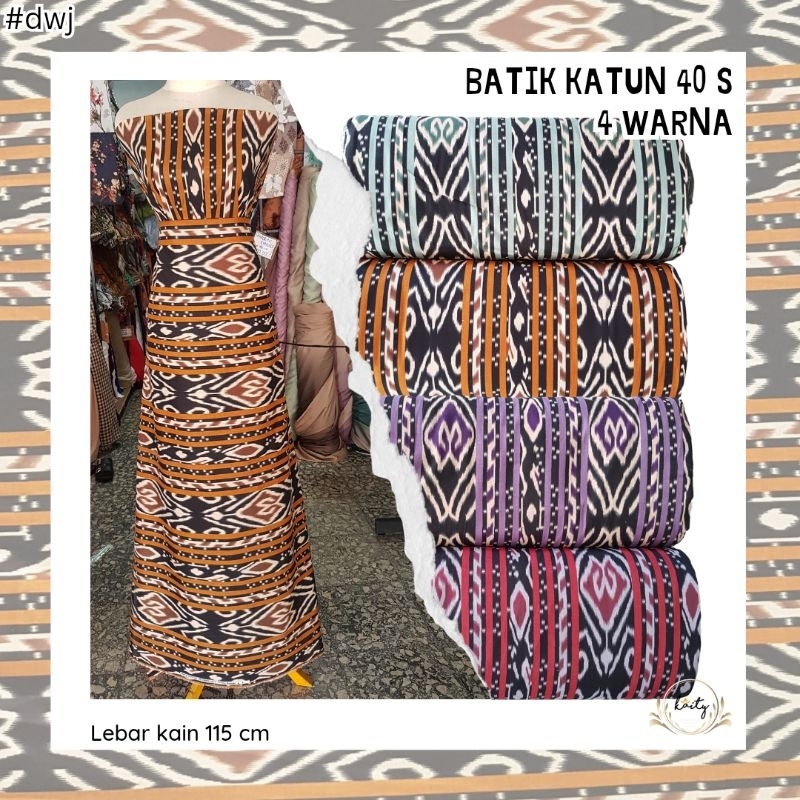 Jual Bahan Kain Batik katun cotton 40 s motif troso New Dwj | Shopee ...