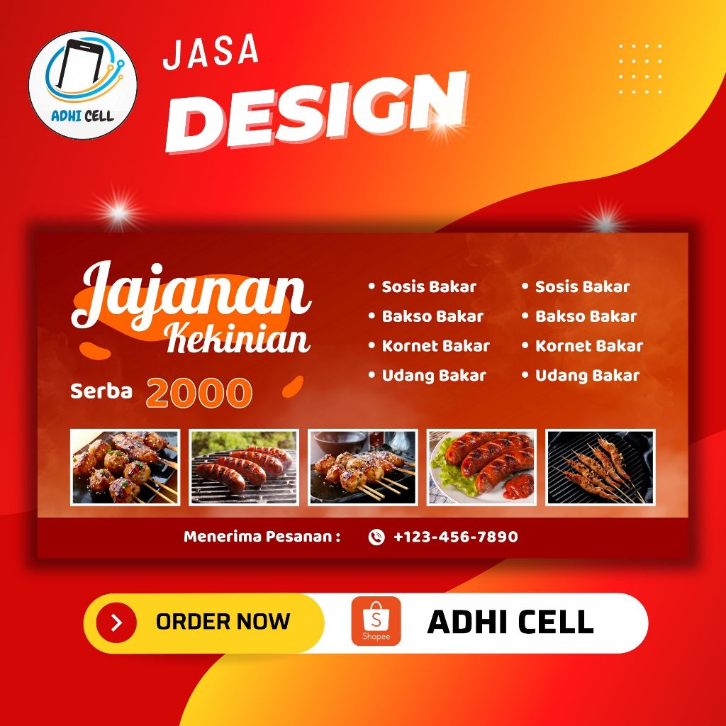 Jual Jasa Desain Banner atau Spanduk Jajanan Kekinian | Shopee Indonesia