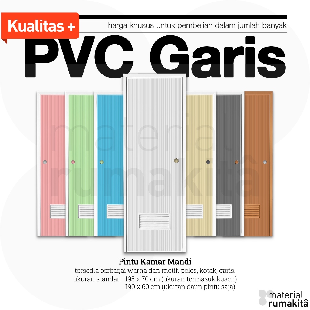 Jual Pintu Kamar Mandi PVC / Pintu PVC - Garis Warna 1 Set | Shopee ...