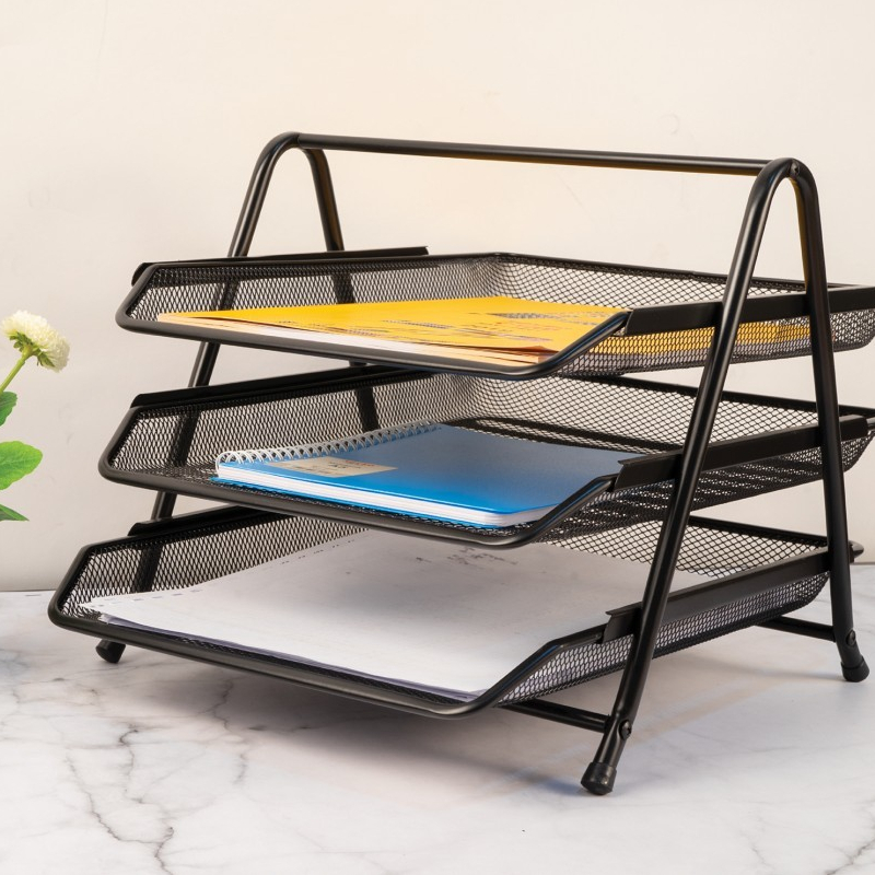 Jual Rak Kertas File Dokumen Surat 3 Susun Jaring Besi - Paper Document ...