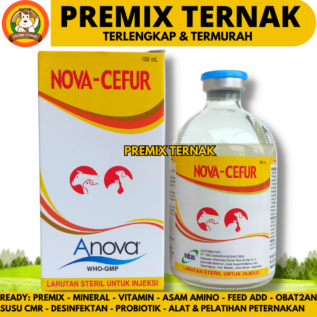 Jual NOVA CEFUR 100ML - Antibiotik Hewan Spektrum Luas Like Ceftionel ...