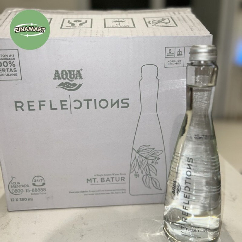 Jual Aqua Reflections 380ml Still Aqua Botol Beling Satuan 380ml Still ...