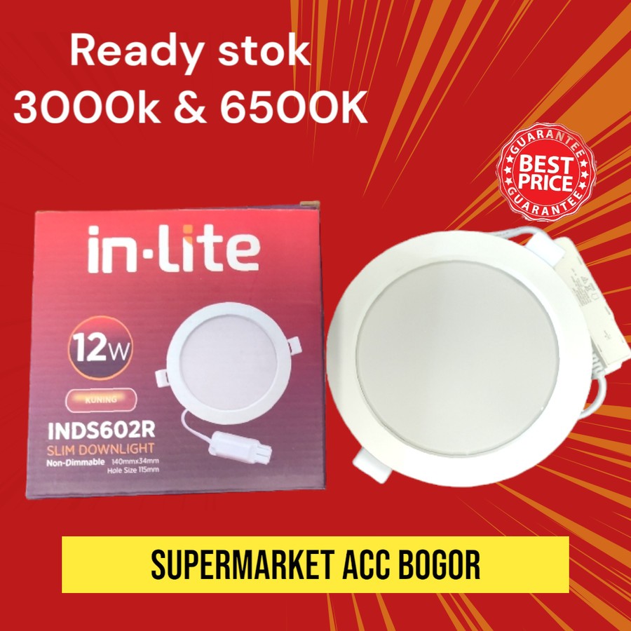 Jual InLite Lampu LED Panel Plafon Slim Downlight 12W 12 Watt INDS602R ...