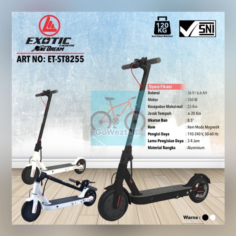 Jual Scooter Skuter Otoped Electric Listrik Anak Dewasa EXOTIC ST 8255 ...