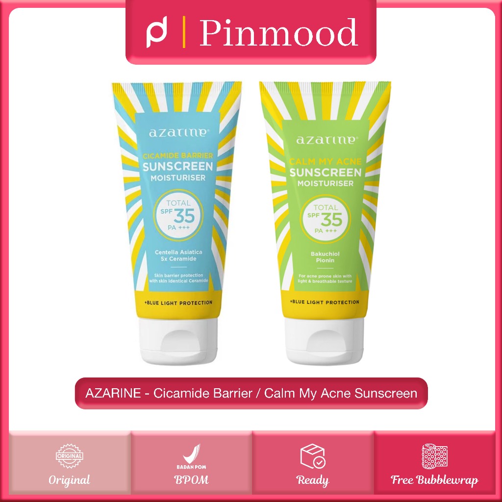 Jual AZARINE - CICAMIDE BARRIER / CALM MY ACNE SUNSCREEN MOISTURISER ...
