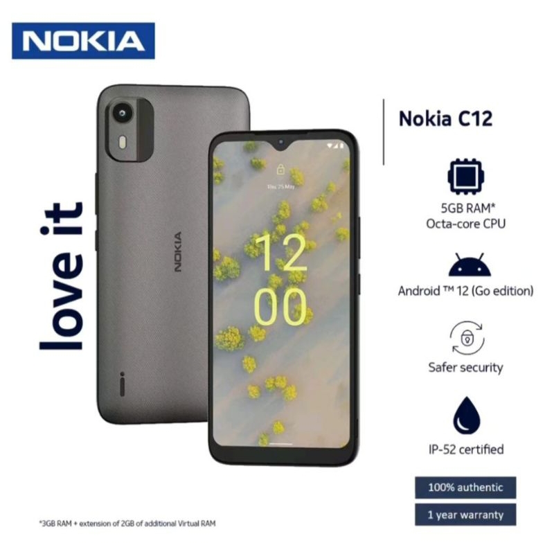 Jual Nokia c12 Ram 3/64gb garansi resmi 1 tahun | Shopee Indonesia