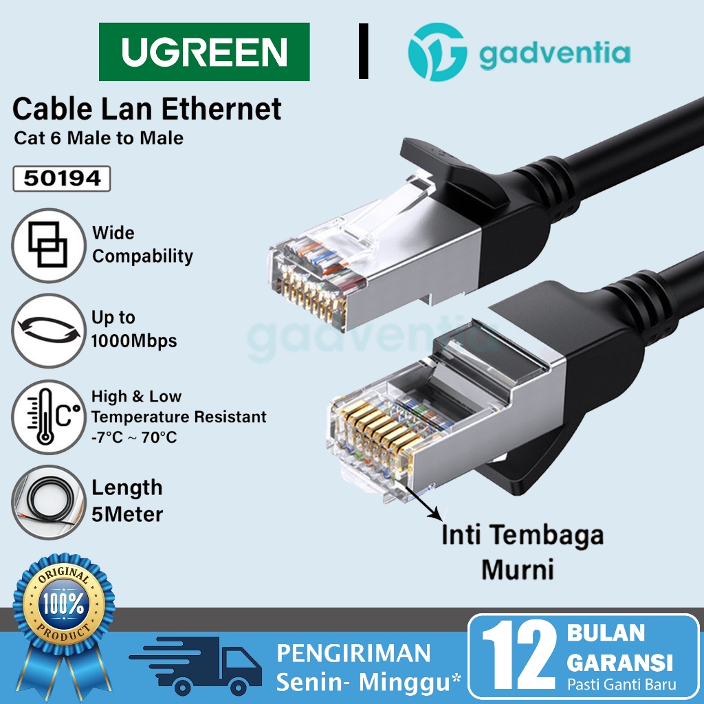 Jual Ugreen Kabel Lan Rj45 Cat6 Cat.6 Gigabit Cable Ethernet Router ...