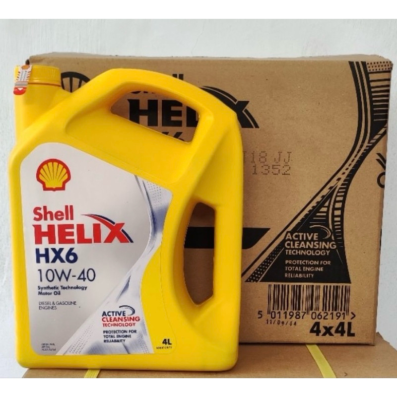 Jual Sedus Oli Shell Helix HX6 10W40 4L 4000ml isi 4galon | Shopee ...