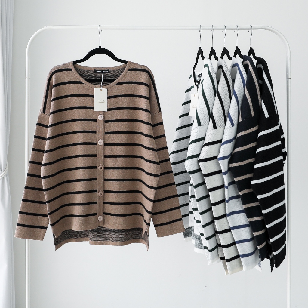 Jual LOILOK - Stripe Daily Bold Cardigan KNIT RAJUT STRIPE LENGAN ...