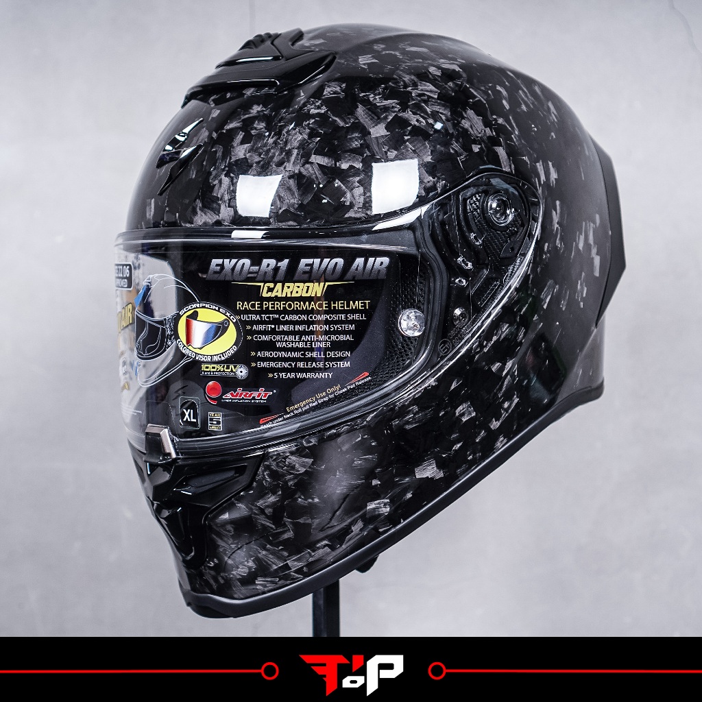 Jual SCORPION EXO-R1 EVO CARBON AIR ONYX HELMET | Shopee Indonesia
