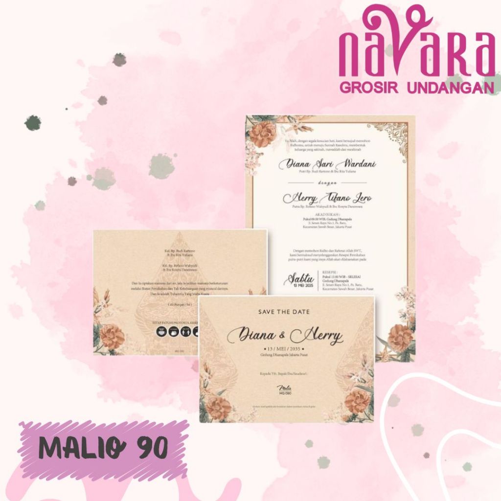 Jual Blangko undangan atau kertas undangan pernikahan merek MALIQ 90 ...