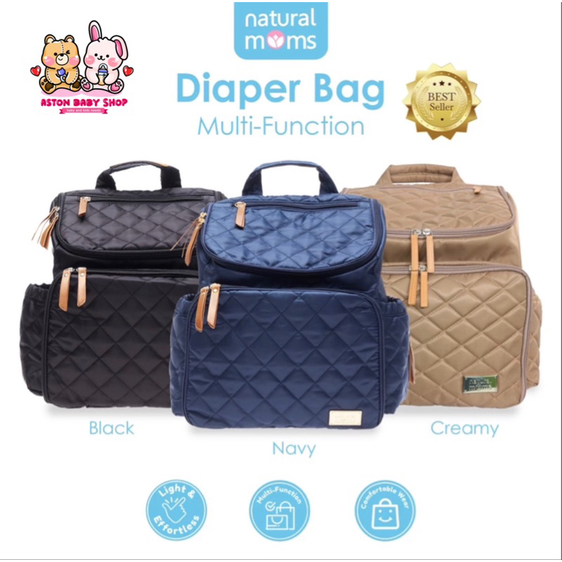 Jual Natural Moms Multifunction Diaper Bag / Tas Bayi / Tas Popok ...