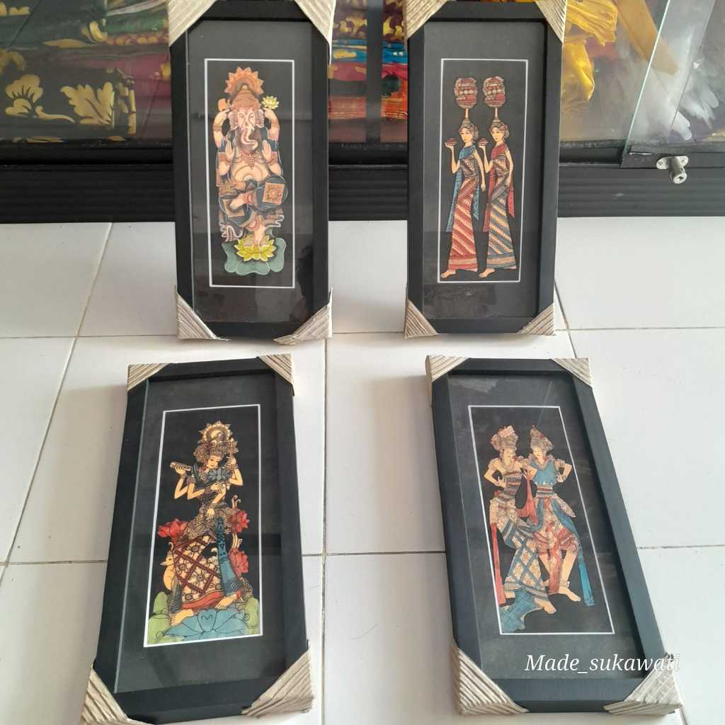 Jual Hiasan dinding lukisan bali dengan bingkai span kayu 38cm | Shopee ...