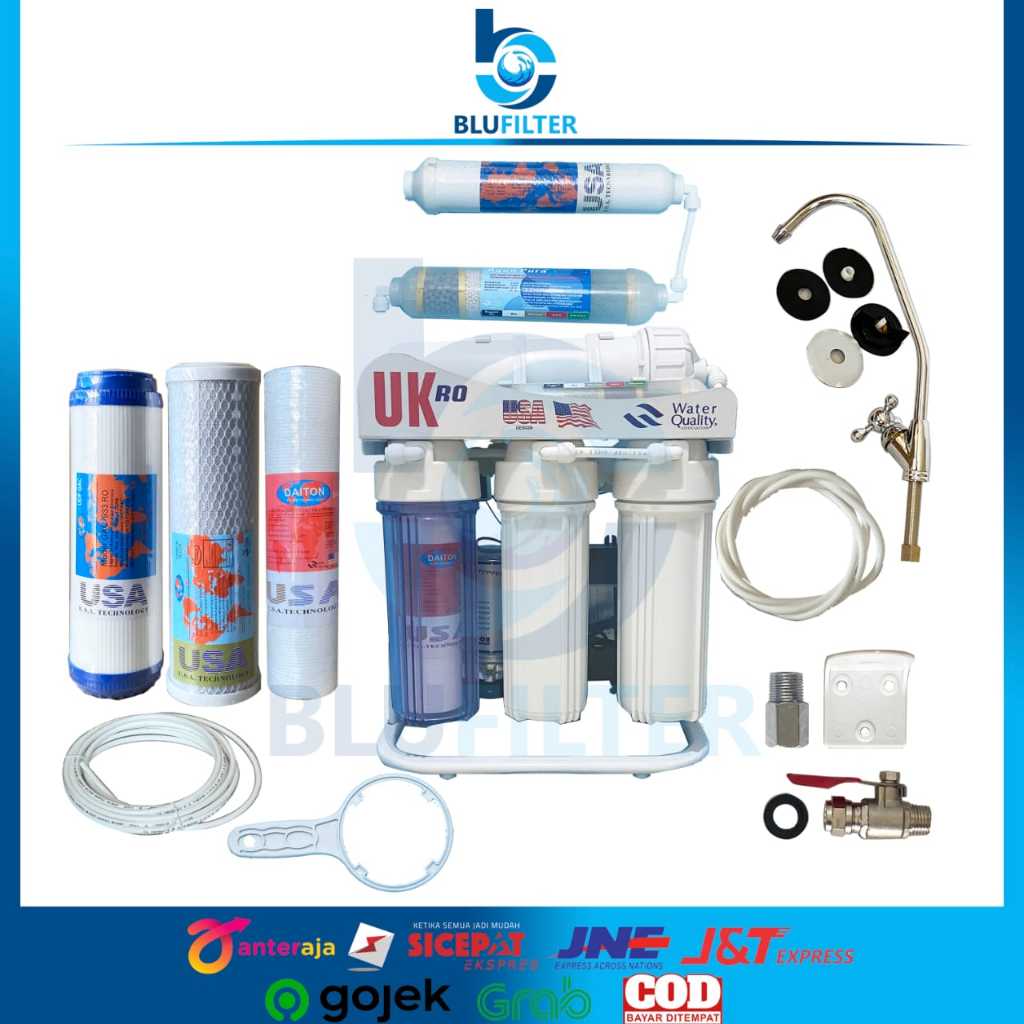 Jual MESIN RO UK 600 GPD 6 STAGE UK STAND DUDUK / MESIN UNDERSINK REVERSE OSMOSIS | Shopee Indonesia