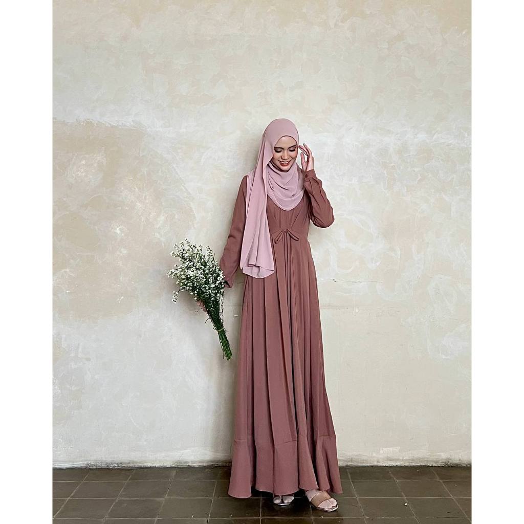 Jual Evolvere-Nada Dress Sahara Platinum Gamis Polos Elegant Busuui ...