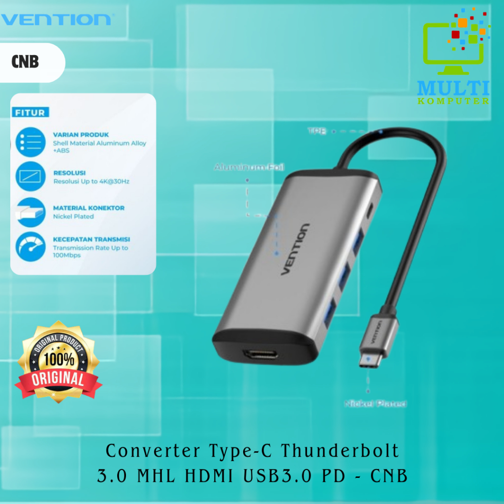 Jual Vention USB Hub Type C to USB 3.0 HDMI PD - CNB | Shopee Indonesia