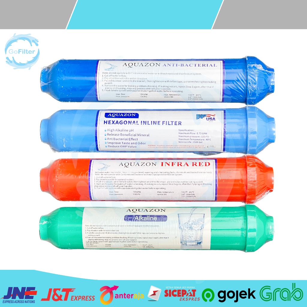 Jual POST CARBON ALKALINE ANTI BAKTERI INFRARED HEXAGONAL INLINE FILTER ...