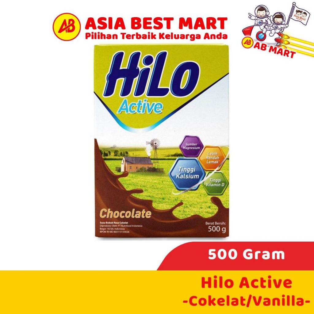 Jual Hilo Active Chocolate Vanilla 500 Gr Susu Tinggi Kalsium Rendah ...