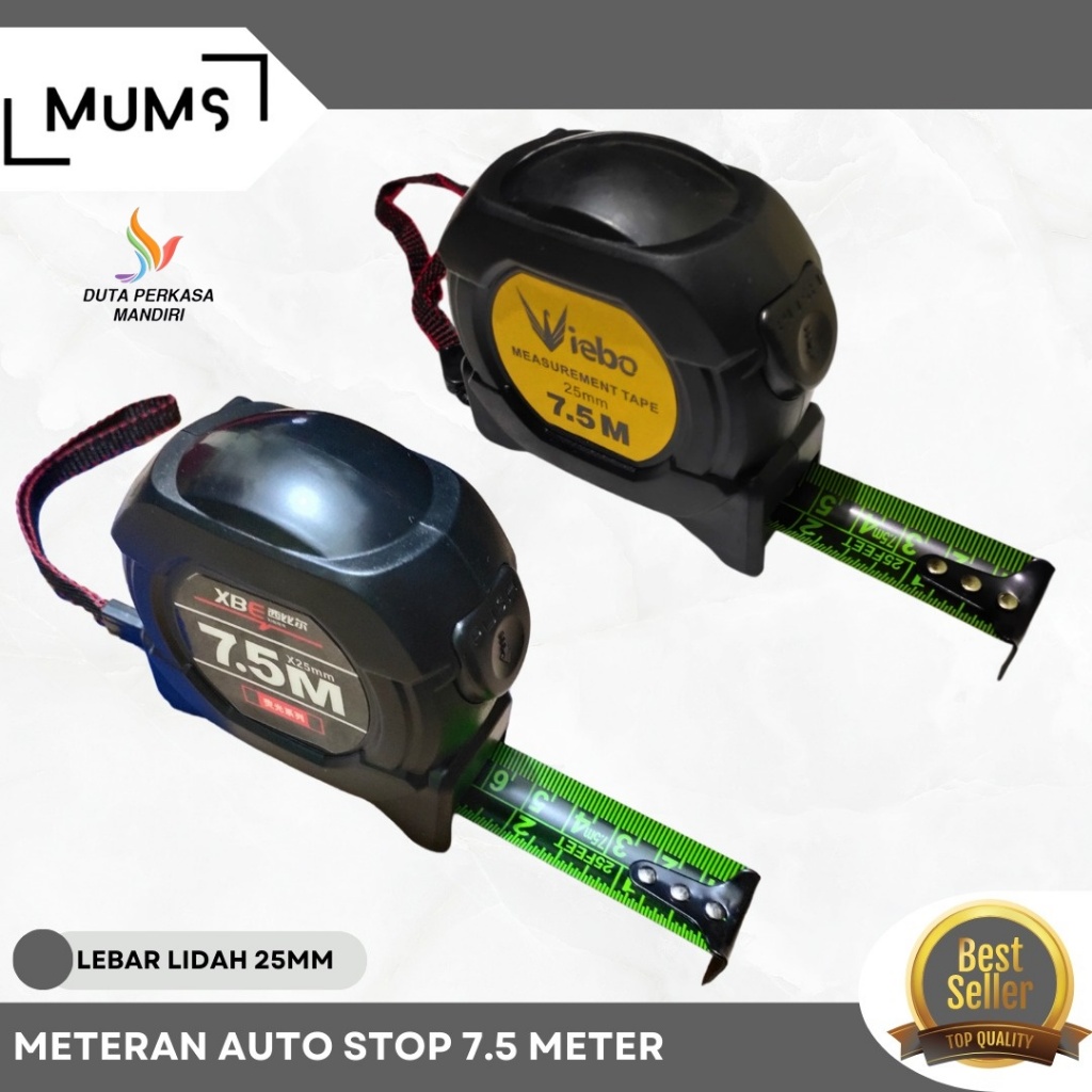 Jual DPM - Tape Measure Meteran Otomatis Auto Stop Autostop 7.5M 7,5 ...