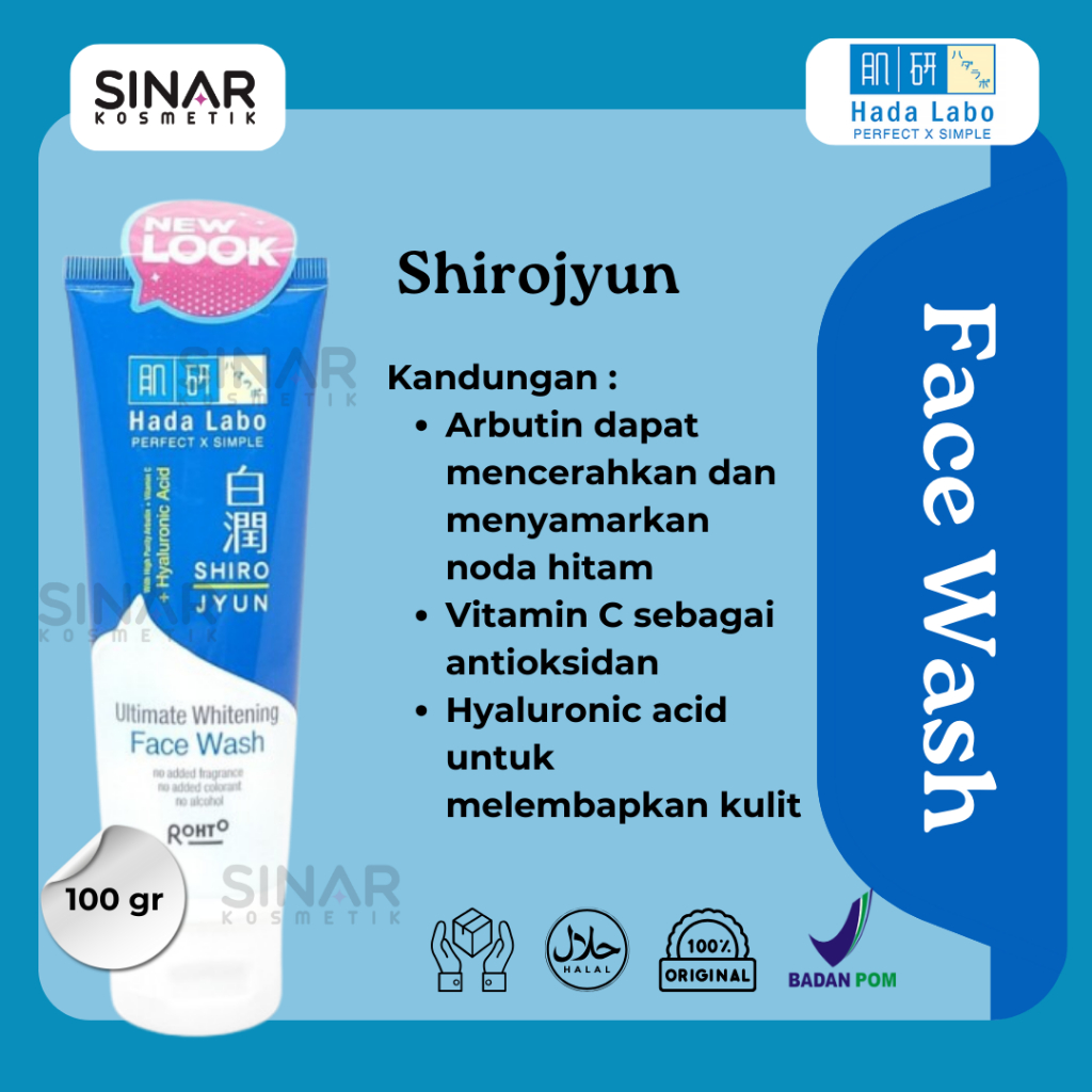 Jual Hada Labo Hadalabo Shirojyun Ultimate Whitening Face Wash 100 gr ...