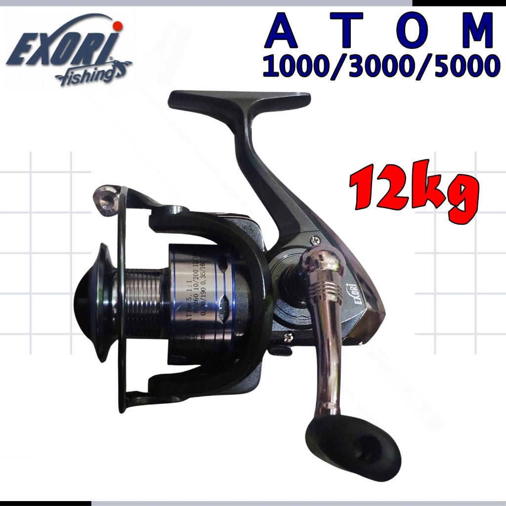 Jual Reel Exori Atom 1000/3000/5000 Max Drag 12kg | Shopee Indonesia