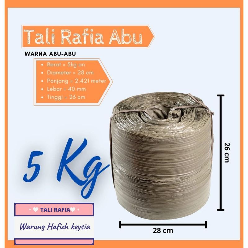 Jual Tali rafia plastik Roll besar warung Hafizh keysia warna abu-abu ...