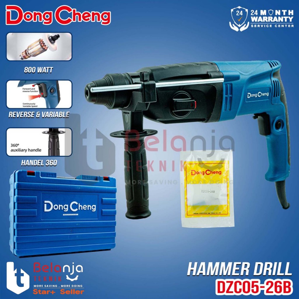 Jual Dongcheng Mesin Bor Beton DZC05-26B Rotary Hammer SDS 26MM 3 Mode ...