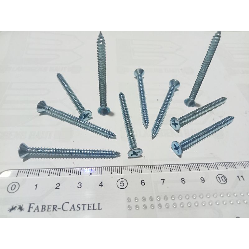 Jual 10 Pcs Tapping Screw FAB 8 x 2 / Sekrup Tapping Kepala Rata JF 8x2 ...