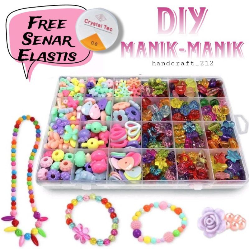 Jual Set Manik-Manik DIY Lengkap (Free Senar Elastis) Bisa Bikin Kalung ...