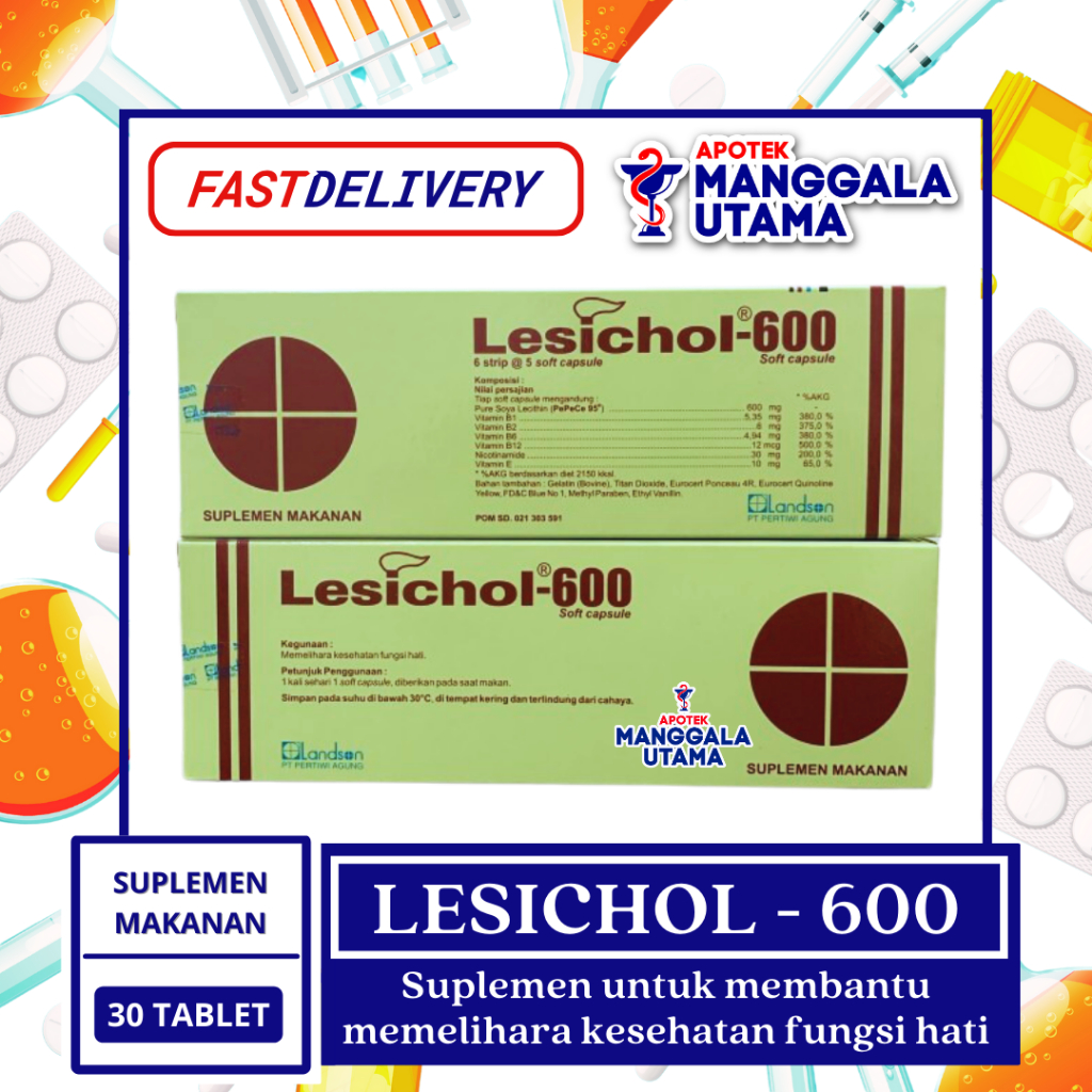 Jual LESICHOL 600 PER BOX ISI 30 KAPSUL LUNAK | Shopee Indonesia
