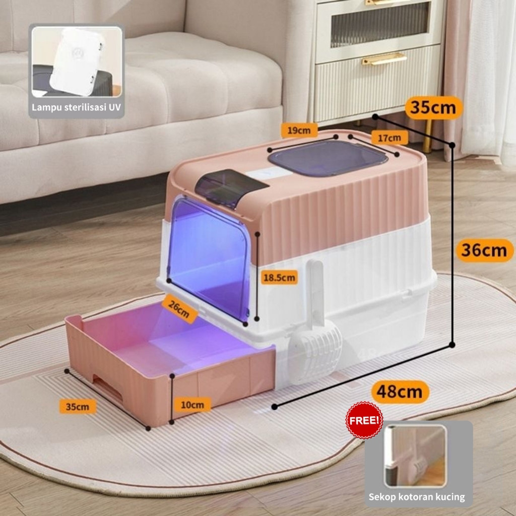 Jual Ruang yang sangat besar Litter Box Kucing / Tempat Bak Pasir ...