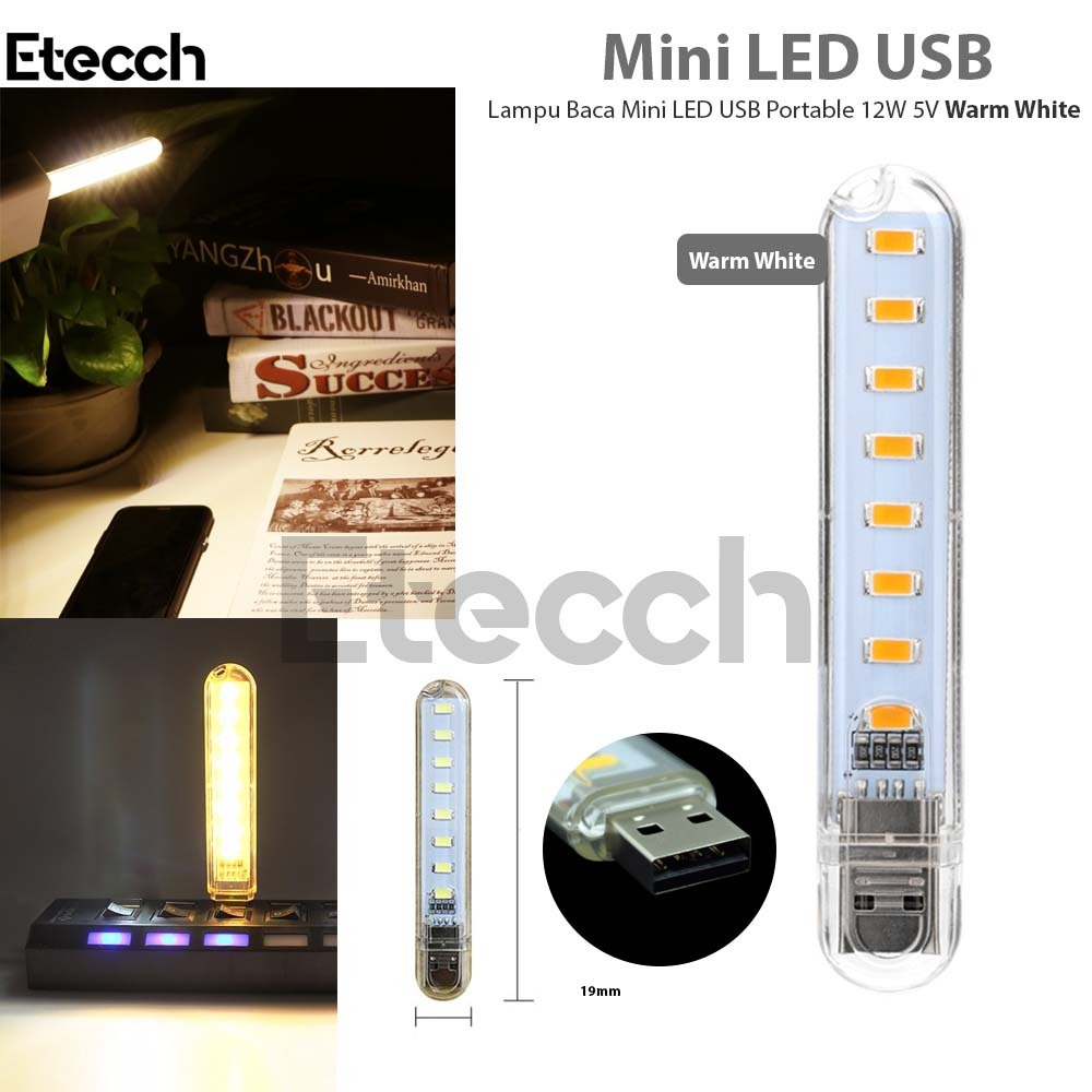 Jual Lampu Baca Mini LED USB Portable 12W 5V Warm White | Shopee Indonesia