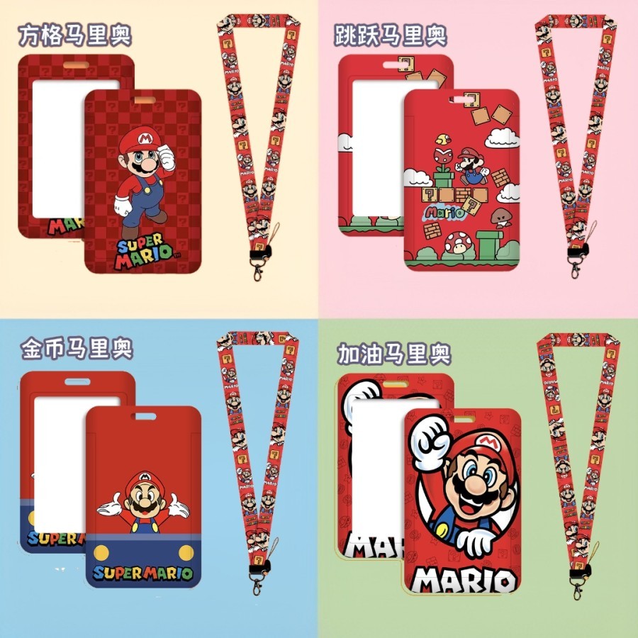 Jual tali kartu id card super mario bros card holder gantungan name tag ...